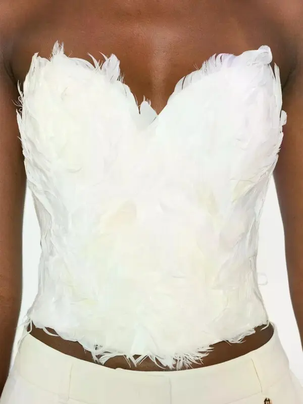 VESTIAIRE D'UN OISEAU LIBRE Feather Embellished Corset
