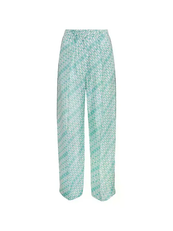 Victoria Beckham Cecilia Portofino Print Trousers - White