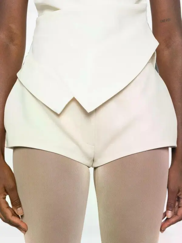 VESTIAIRE D'UN OISEAU LIBRE High-rise Structured Shorts With Mesh Panels