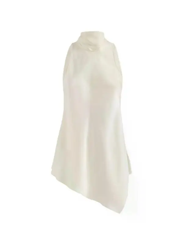 Brunello Cucinelli Asymmetric Halterneck Top - Neutrals