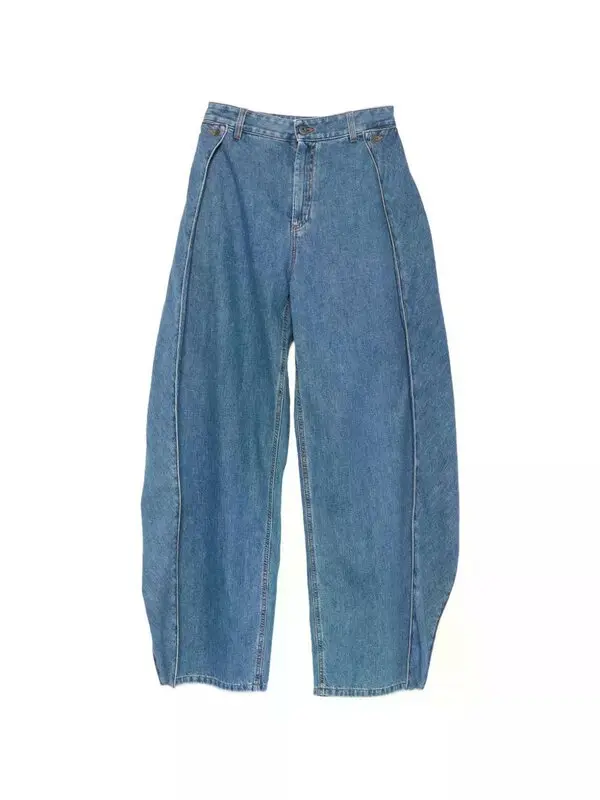 Loewe Contrast-trimmed Wide-leg Jeans - Blue