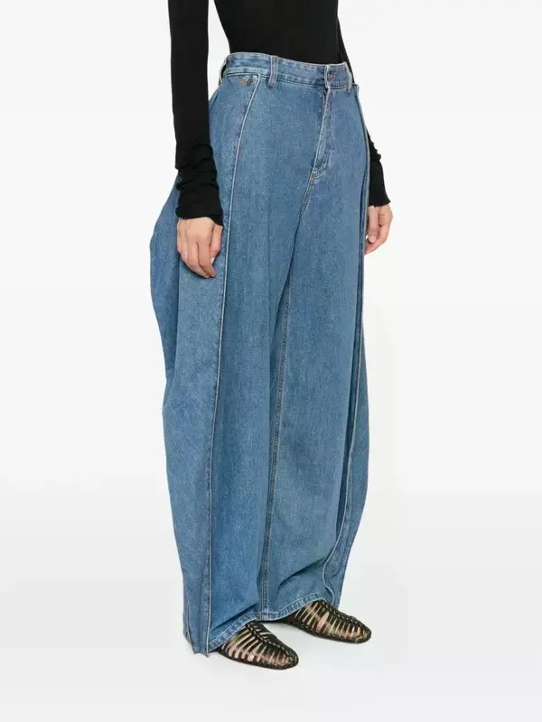 Loewe Contrast-trimmed Wide-leg Jeans