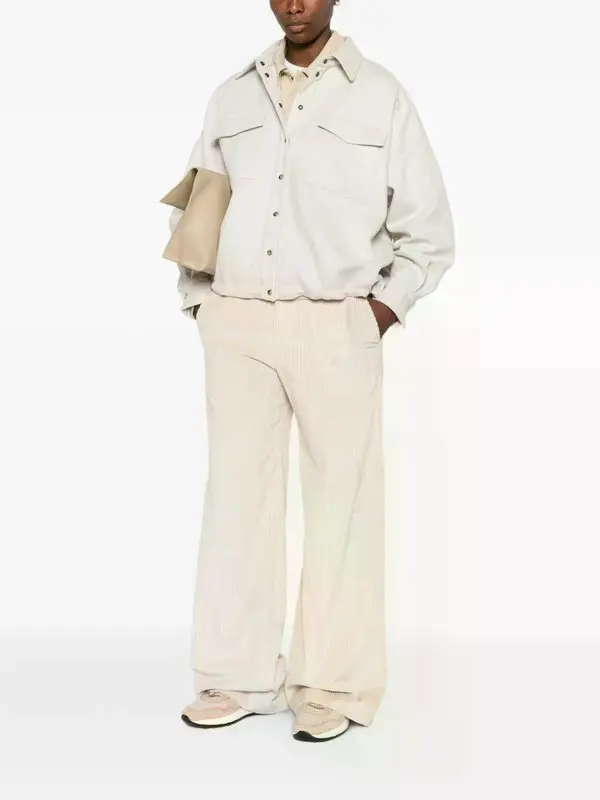 Brunello Cucinelli Wide-leg Corduroy Trousers - Neutrals