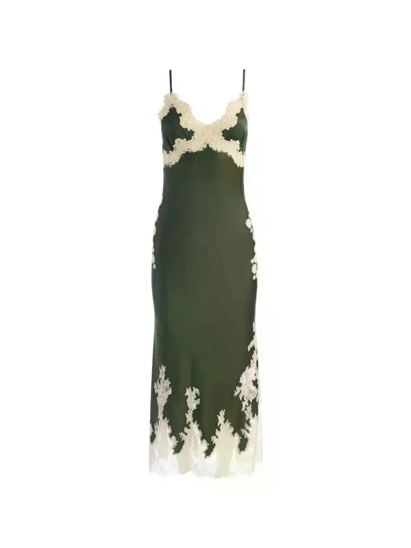 Alice + Olivia Julietta Lace-trim Slip Midi Dress - Green