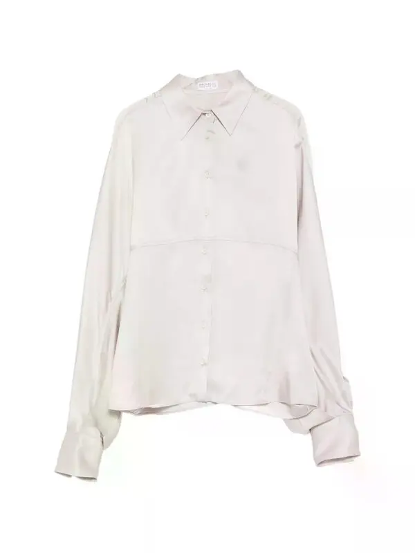 Brunello Cucinelli Batwing-sleeve Silk Shirt