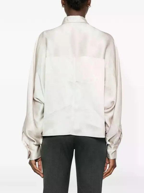 Brunello Cucinelli Batwing-sleeve Silk Shirt