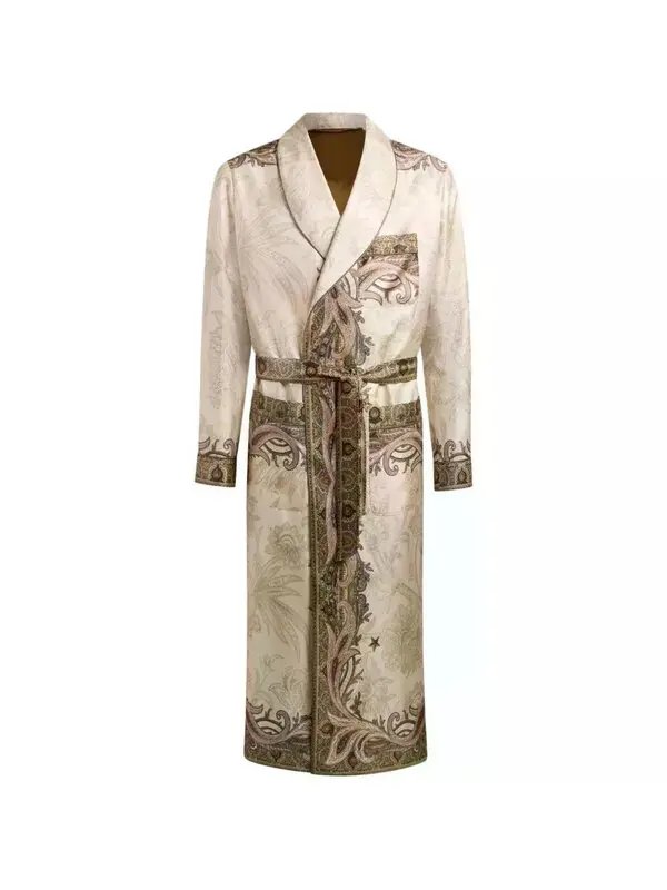 Etro Pegaso Paisley-print Coat - Neutrals