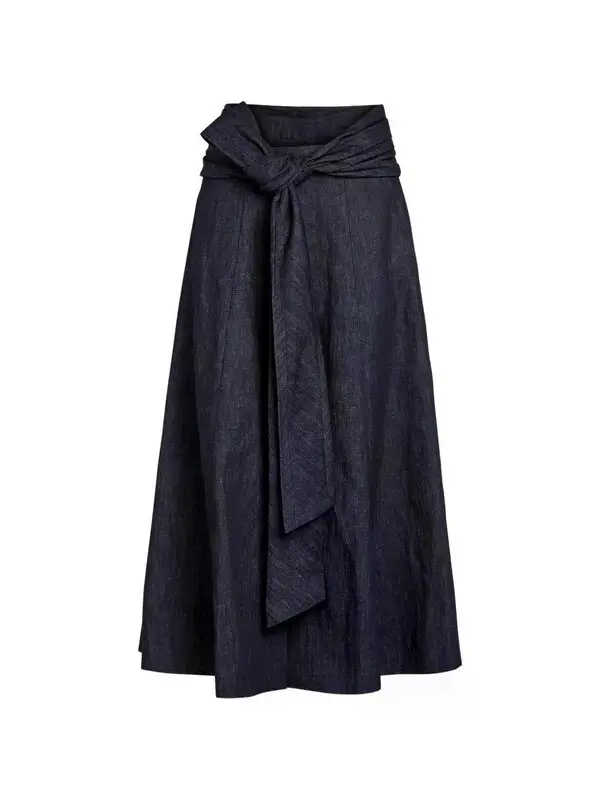 Gabriela Hearst Midi Tie-waist Panelled Skirt - Blue