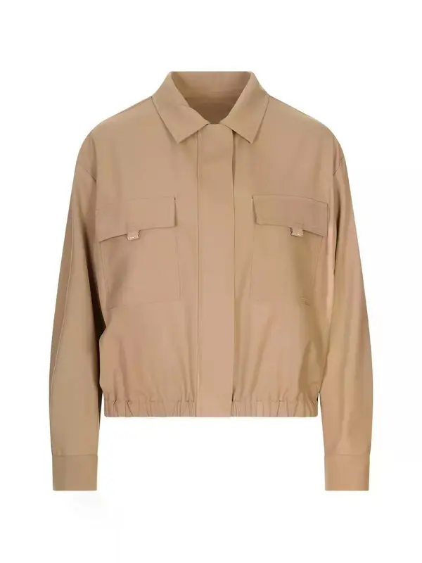 Fabiana Filippi Chest-pocket Elasticated-hem Jacket - Neutrals