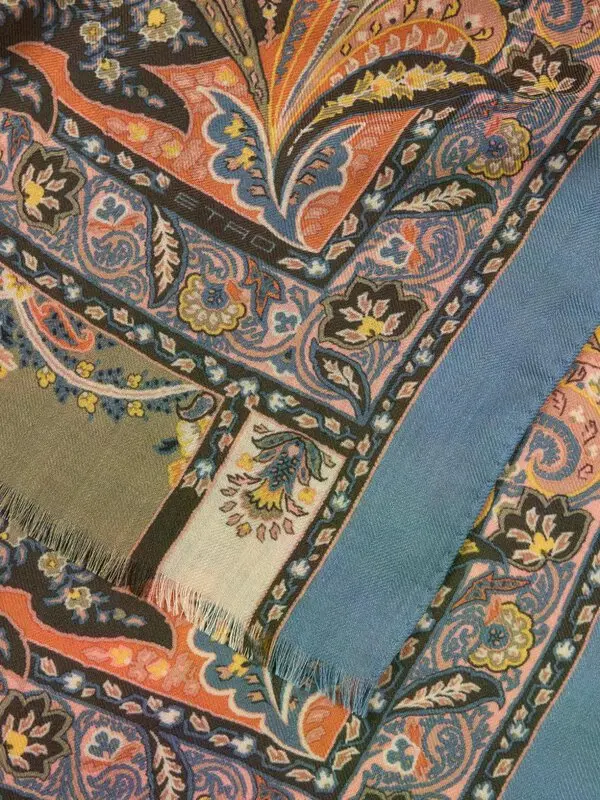 Etro Cashmere And Silk Scarf With Paisley Print