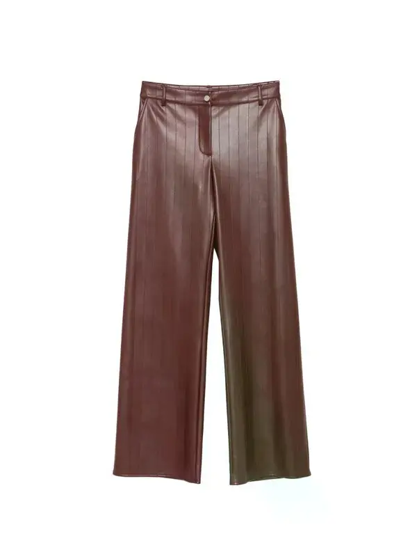 Patrizia Pepe Faux-leather Palazzo Pants - Brown