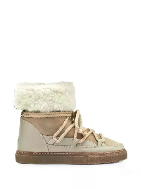 Inuikii Shearling-trim Lace-up Boots - Neutrals