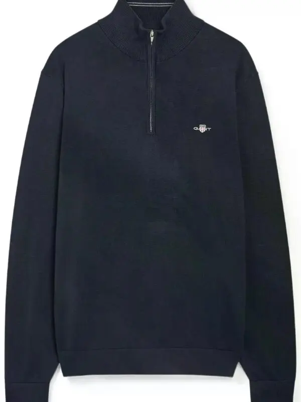 Gant Half-zip Logo-embroidered Sweater