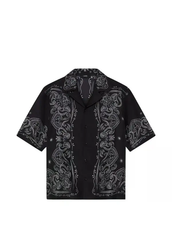 Amiri Bandana Paint Oversized Bowling Shirt