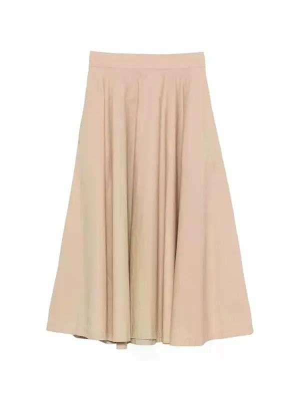 WHITE SAND Pleated Elasticated-waistband Midi Skirt - Neutrals