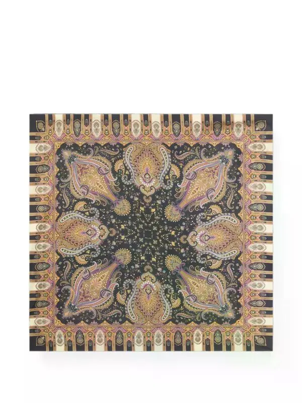 Etro Paisley-motif Silk Scarf - Black