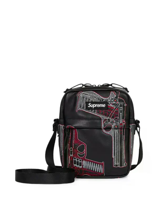 Supreme Embroidered Leather Messenger Bag