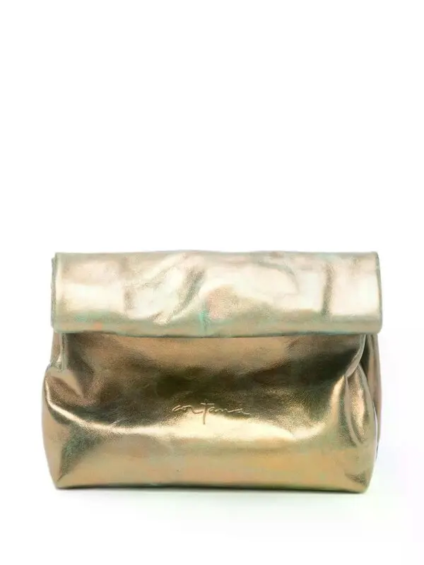 CORTANA Metallic-effect Foldover Clutch Bag