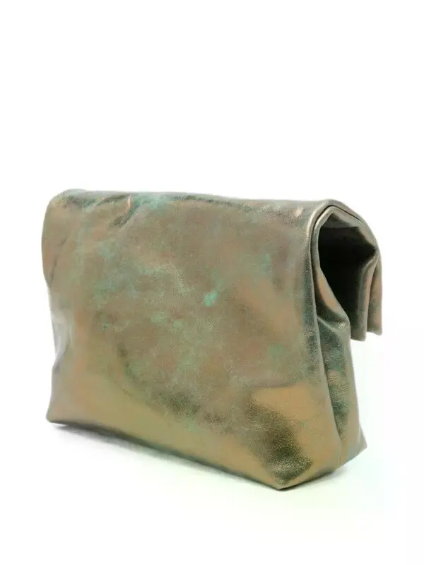 CORTANA Metallic-effect Foldover Clutch Bag