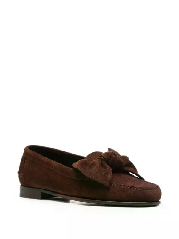 Hereu Bow-detail Suede Loafers
