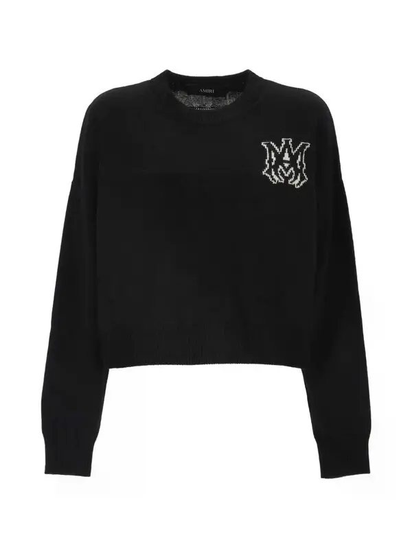 Amiri Logo-embroidered Merino-wool Sweater - Black