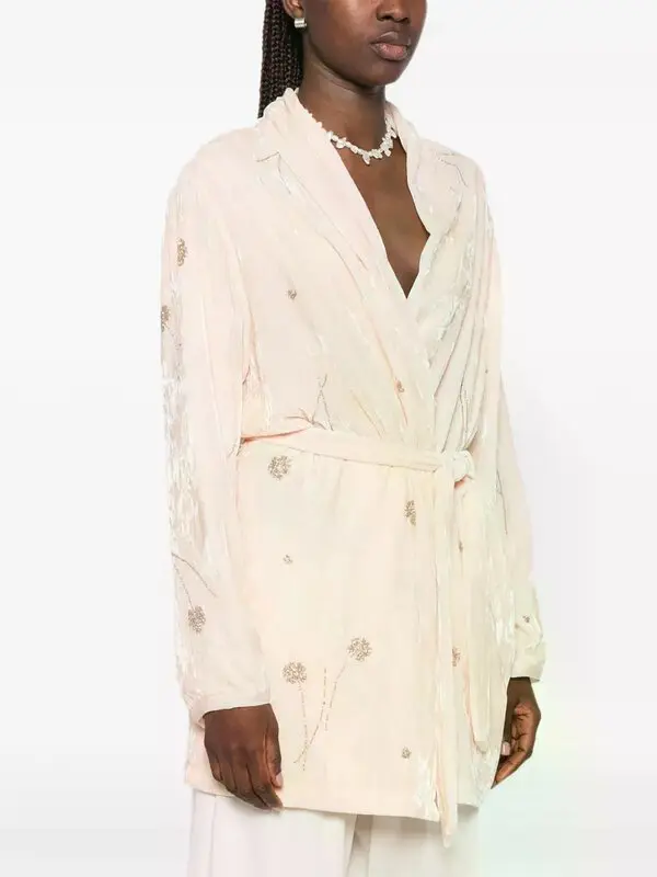 FORTE_FORTE Embroidered Crushed-velvet Coat