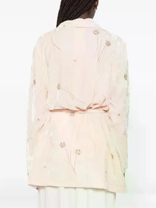 FORTE_FORTE Embroidered Crushed-velvet Coat