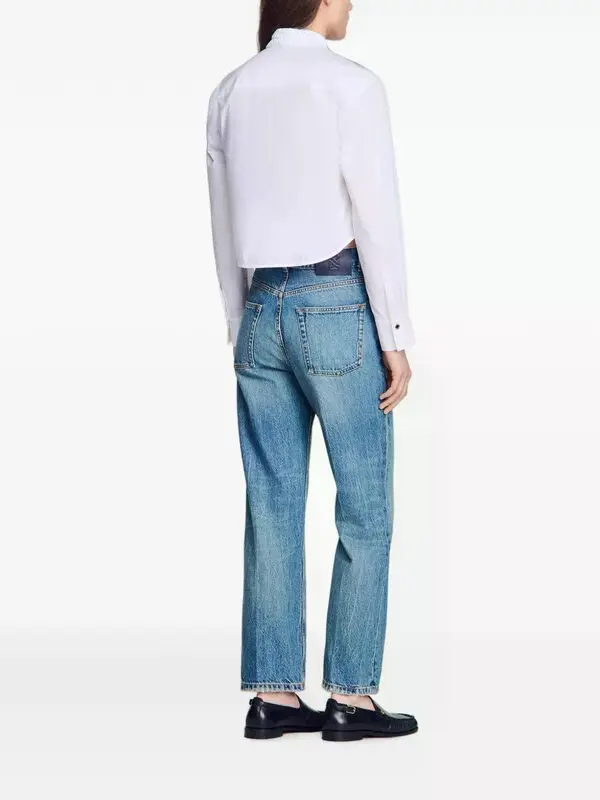 Sandro Ruffled-collar Pintuck-detail Shirt