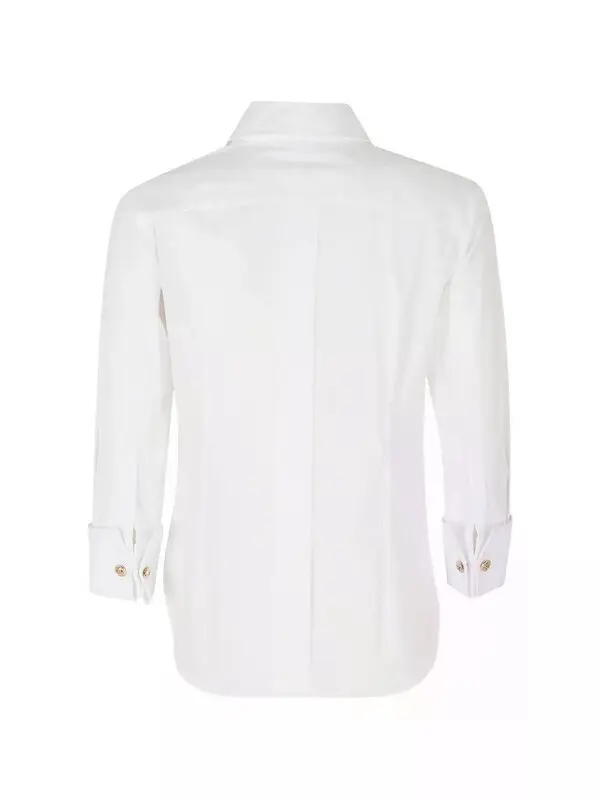 Elisabetta Franchi Scarf-detail Three-quarter-sleeve Shirt - White