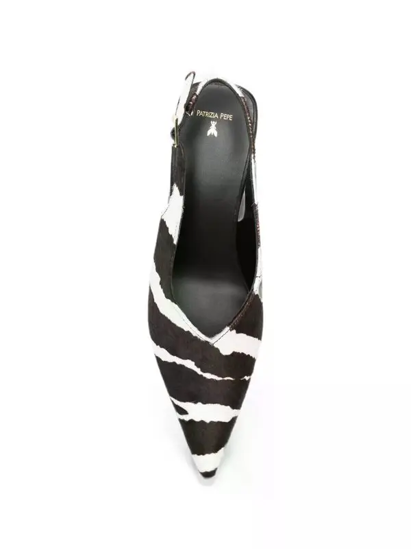 Patrizia Pepe Zebra-print Leather Slingback Pumps