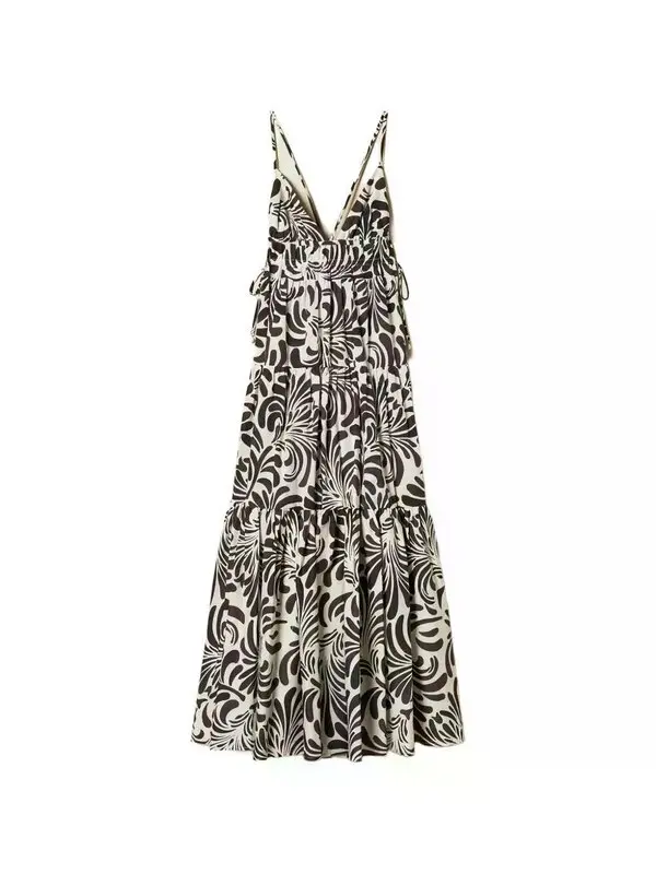 TWINSET Abstract-print Tiered Maxi Dress - White