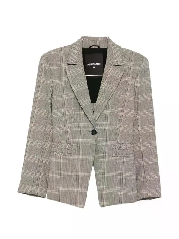 Patrizia Pepe Cut-out Plaid Blazer - Brown