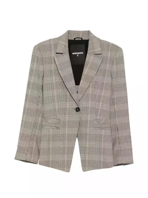 Patrizia Pepe Cut-out Plaid Blazer