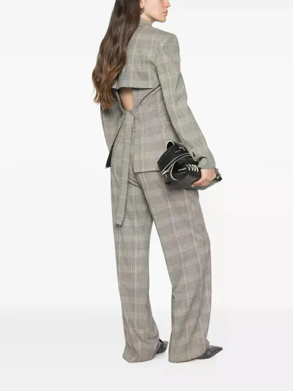Patrizia Pepe Cut-out Plaid Blazer