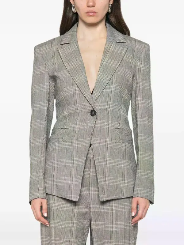 Patrizia Pepe Cut-out Plaid Blazer