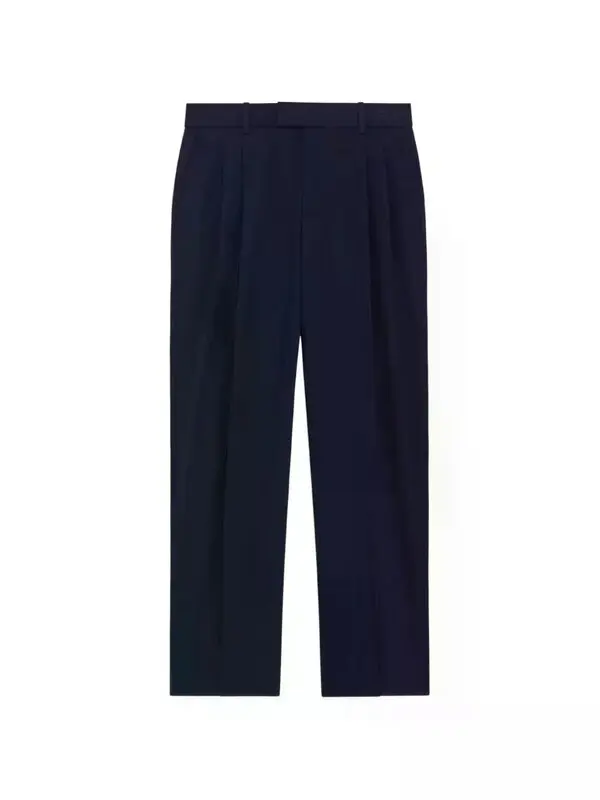 Drole De Monsieur Pleated Straight-leg Trousers - Blue
