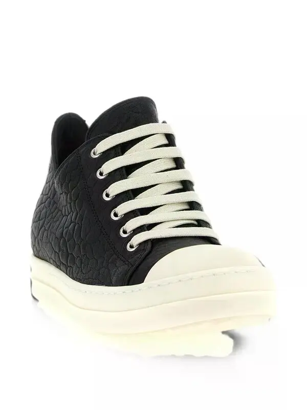 Rick Owens Python-effect Hammered Leather Sneakers