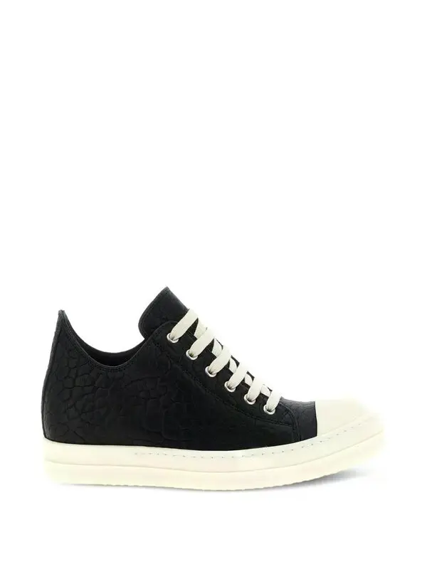 Rick Owens Python-effect Leather Sneakers - Black
