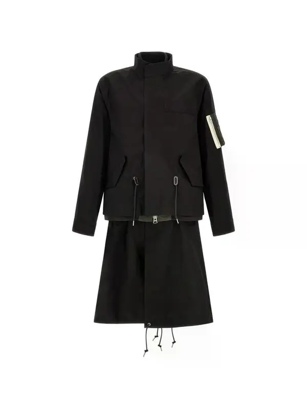Sacai Layered Ripstop Parka - Black