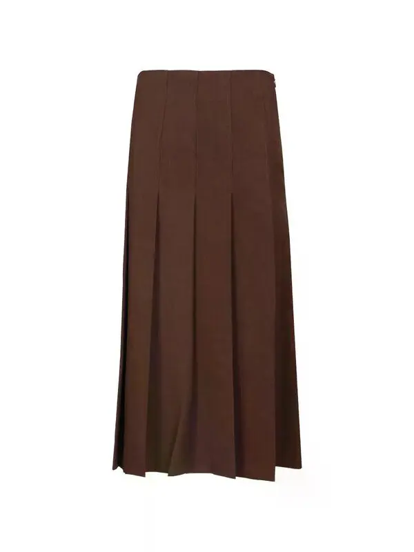 AL DUCA D’AOSTA 1902 Long Pleated Skirt - Brown
