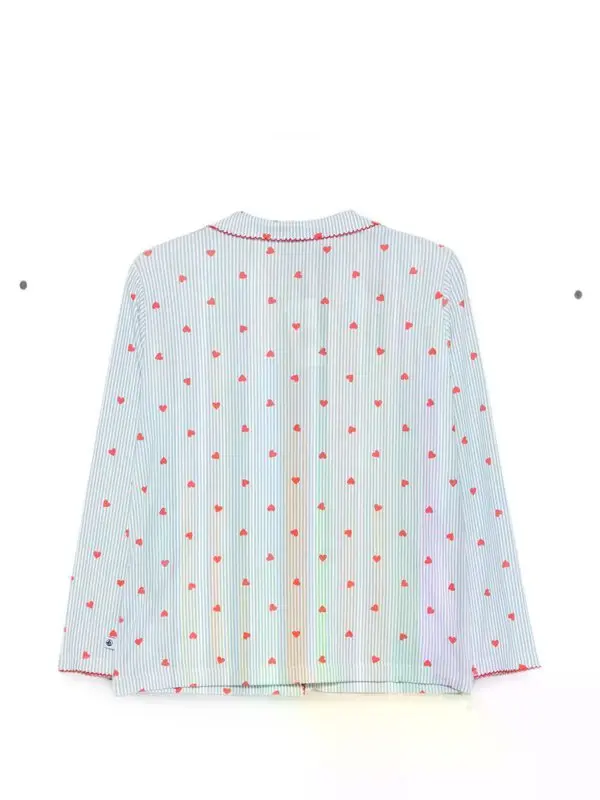 Petit Bateau Heart-print Cotton Pajamas - Blue