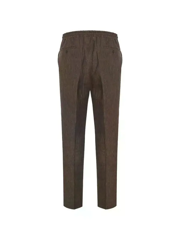 Corneliani Drawstring-waist Pressed-crease Trousers - Brown