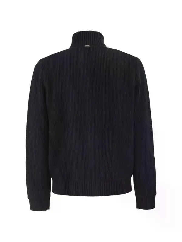 Herno Zip-up Textured-knit Sweater