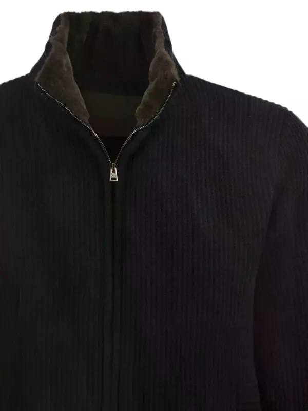 Herno Zip-up Textured-knit Sweater
