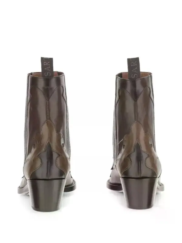 Sartore Decorative-stitching Leather Ankle Boots