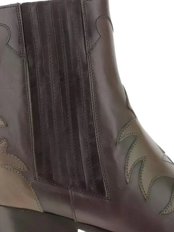 Sartore Decorative-stitching Leather Ankle Boots