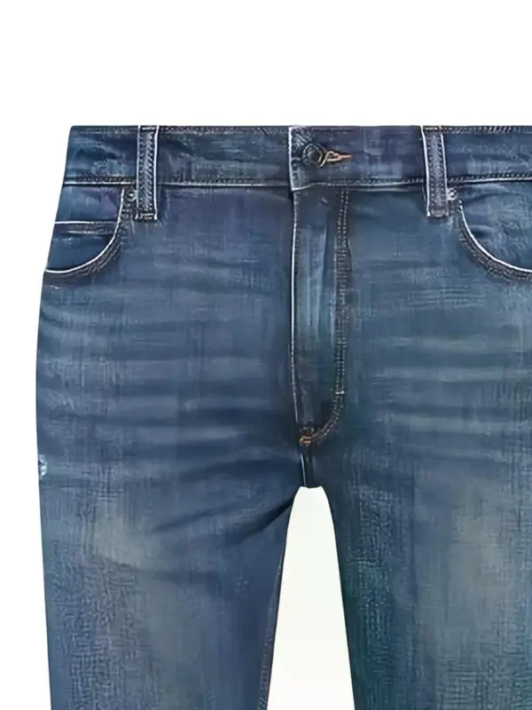 BOSS Distressed Whiskered Jeans - Blue