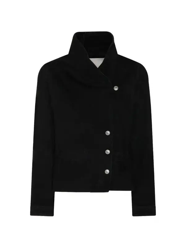 MARANT ETOILE Asymmetric-fastening Denim Jacket - Black