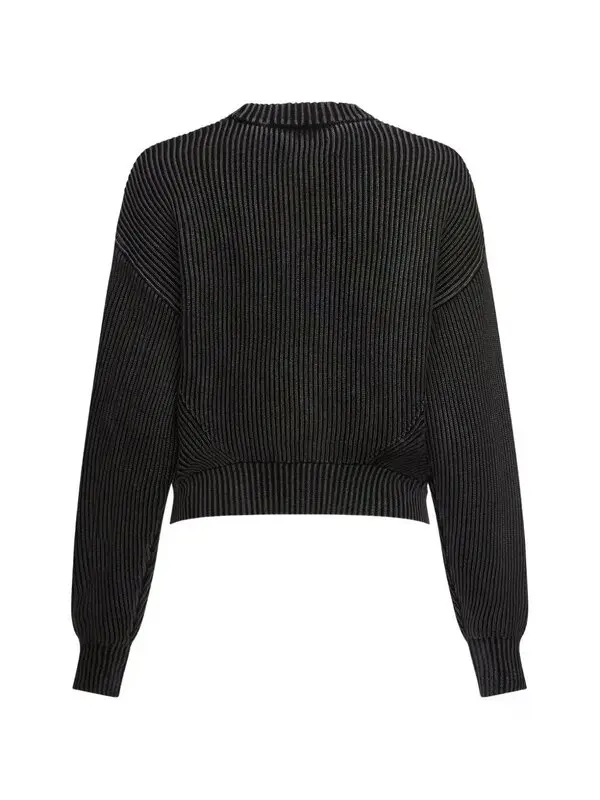 Karl Lagerfeld Logo Embroidered Ribbed Knit Sweater