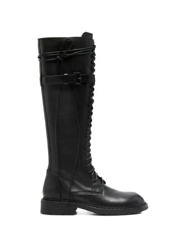 ANN DEMEULEMEESTER Buckle-fastening Lace-up Boots - Black